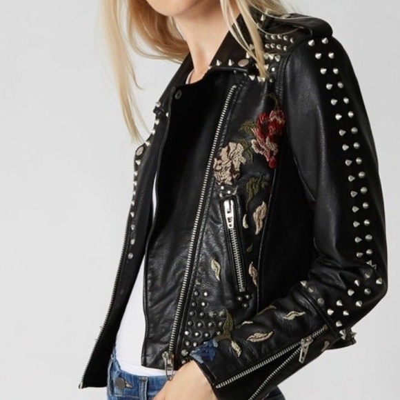 Blank NYC | Jackets & Coats | Blank Nyc Budding Romance Vegan Faux Leather Embroidered Studded ...